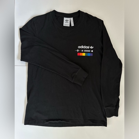 adidas | Shirts | Adidas Spectrum Long Sleeve T Shirt Black Cotton With ...